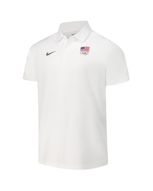 Nike Team Usa Woven Performance Polo Shirt in White for Men | Lyst