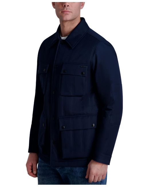 Karl Lagerfeld Channel Quilted Button-front Field Jacket in Blue for ...