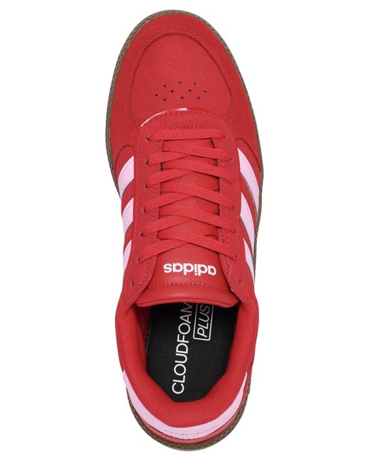 adidas Break Net Sleek Casual Sneakers From Finish Line in Red | Lyst