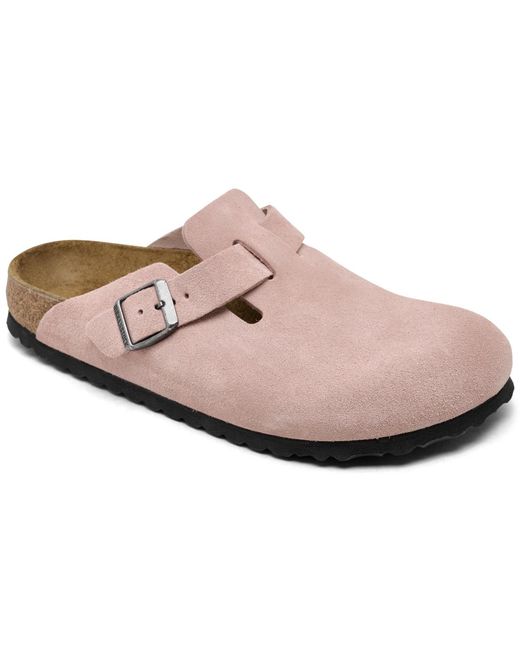 Birkenstock Boston Suede Leather Casual Clogs From Finish Line in Pink ...