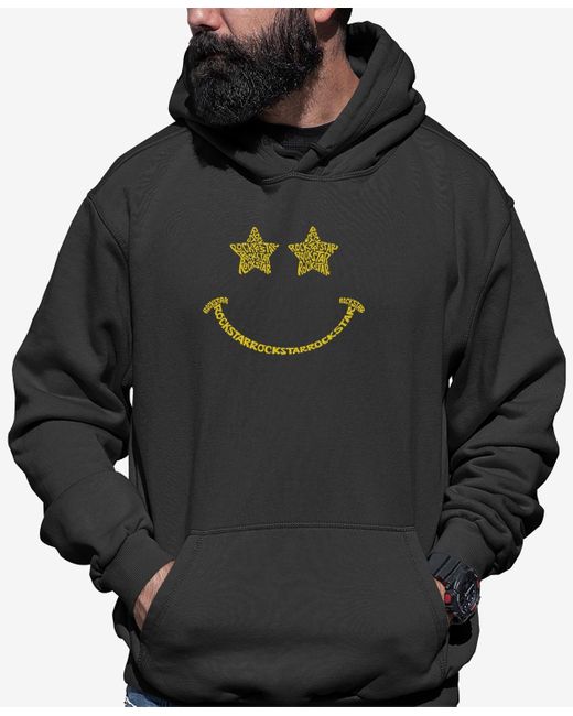 LA Pop Art Rock Star Smiley Word Art Long Sleeve Hooded Sweatshirt in ...