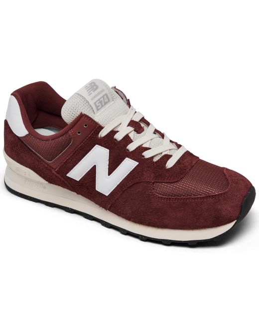 New Balance 574 Casual Sneakers From Finish Line in Red for Men | Lyst