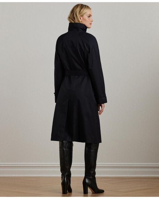 Ralph Lauren Double-breasted Belted Trench Coat in Blue | Lyst
