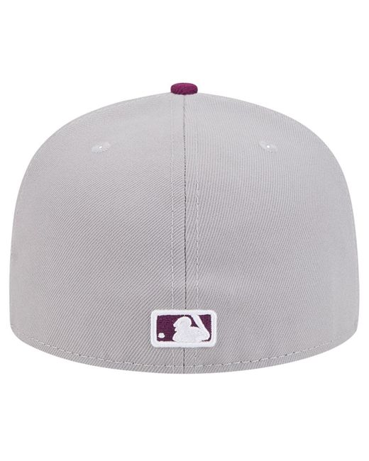 KTZ Gray/purple Atlanta Braves Two-tone Color Pack 59fifty Fitted Hat ...
