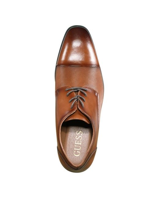 Guess Shelly Cap Toe Lace Up Dress Oxfords in Brown for Men | Lyst