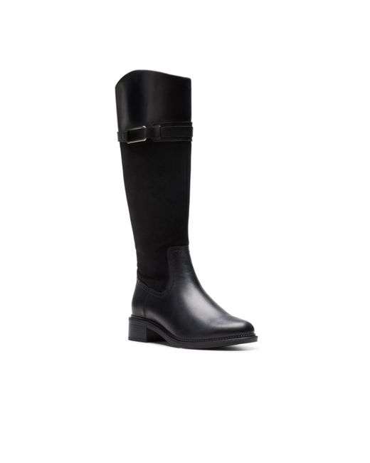 Clarks Collection Maye Carly Tall Boots in Black | Lyst