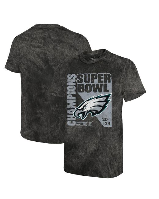Majestic Threads Philadelphia Eagles Super Bowl Lix Champions Mineral Wash T-shirt in Black for ...