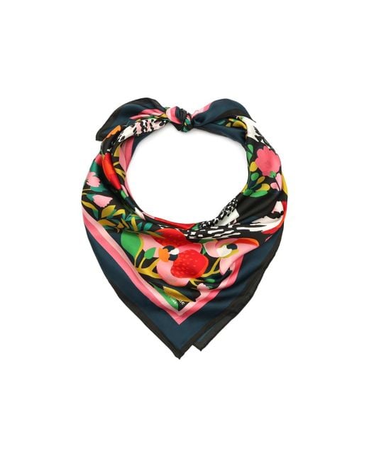 Kate Spade Garden Snake Silk Square Scarf in Black | Lyst