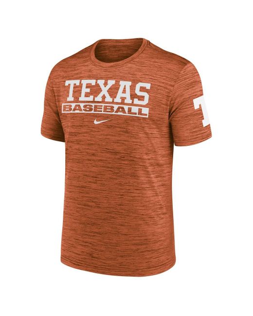 Nike Texas Longhorns Velocity Baseball Wordmark Stack Performance T ...