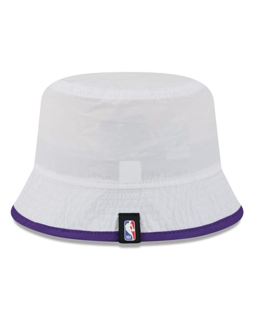 KTZ White/purple Los Angeles Lakers 2025 Nba Draft Nylon Bucket Hat for ...