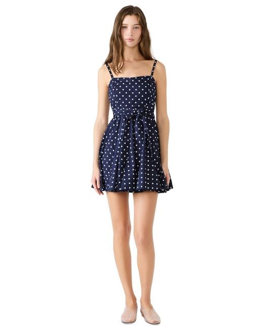 Steve Madden Bb Dakota Dasia Square Neck Polka-dot Dress in Blue | Lyst