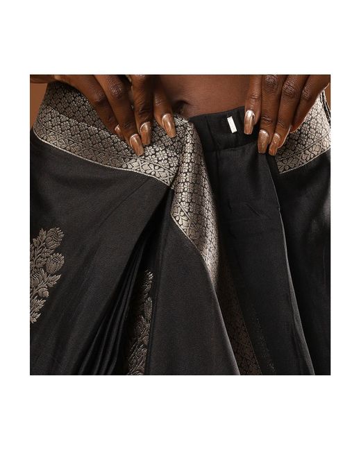 One Minute Saree Hibana Art Silk Banarasi Ready To Wear Sari in Brown ...