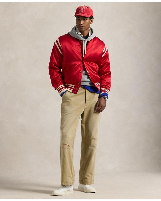 Polo Ralph Lauren Polo Ball Satin Rally Jacket in Red for Men | Lyst