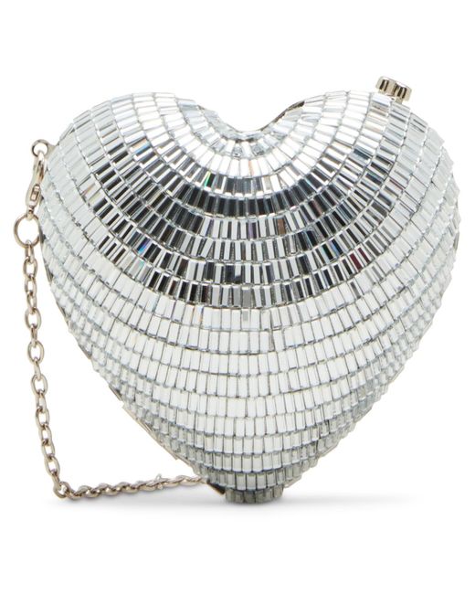 Betsey Johnson Heart Crossbody Heart Mini Bag in White | Lyst