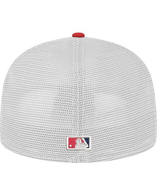 KTZ Los Angeles Angels Team Color 59fifty Trucker Fitted Hat in Red for ...