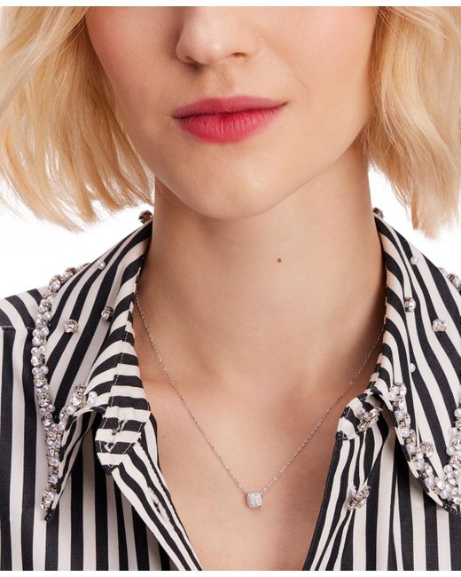 Kate Spade Time To Shine Sterling Pave Diamond Accent Pendant Necklace ...