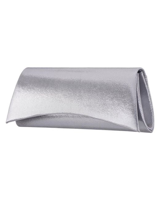 Nina Curved Flap Slim Magnetic Clutch in Gray | Lyst