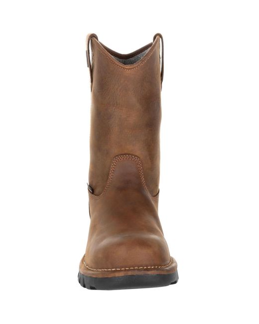 Georgia Boot Eagle One Waterproof Pull On Work Boot in Brown | Lyst