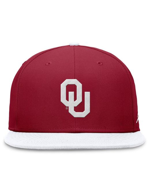 Nike Crimson/white Oklahoma Sooners Team Logo Performance Fitted Hat in ...