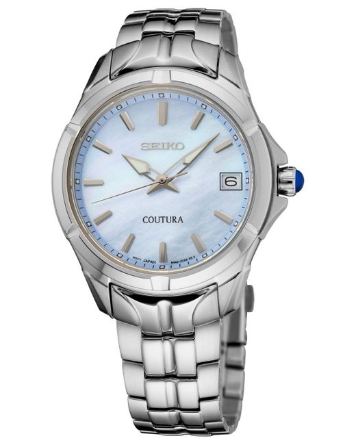 Seiko Coutura Stainless Steel Bracelet Watch 34mm in Gray | Lyst