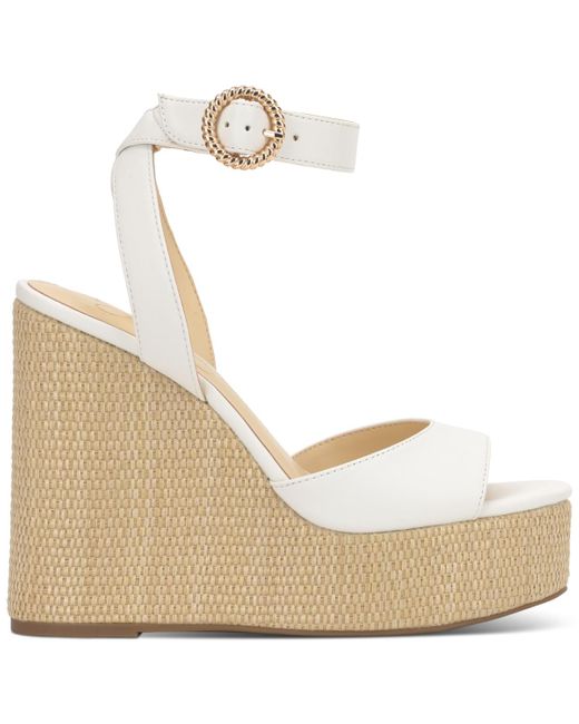 Jessica Simpson Kamindi Ankle-strap Platform Wedge Sandals in Natural ...