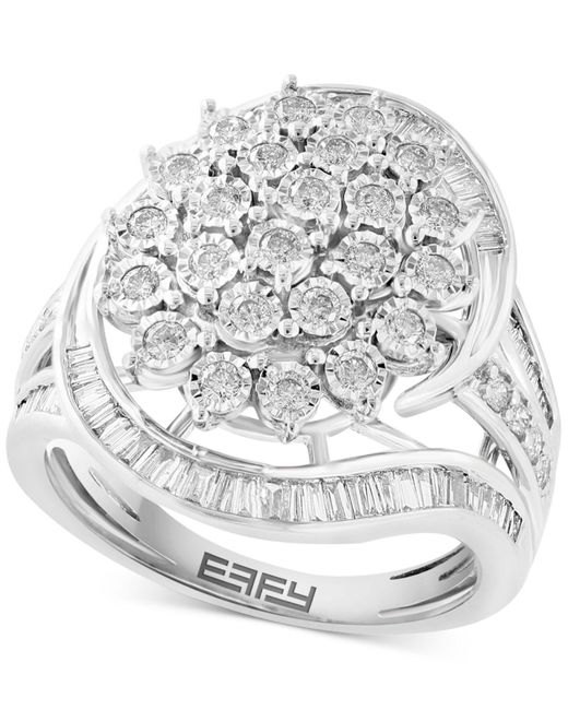 Effy Effy® Diamond Round & Baguette Cluster Swirl Ring (7/8 Ct. T.w ... Effy Effy® Diamond Round & Baguette Cluster Swirl Ring (7/8 Ct. T.w ...