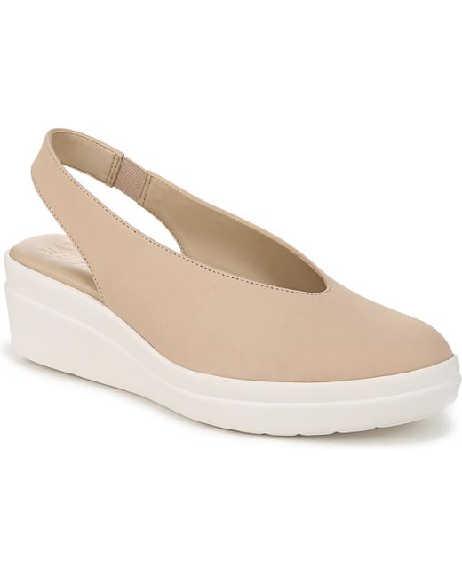 Naturalizer Sutton Closed Almond Toe Slingback Wedges in Natural | Lyst