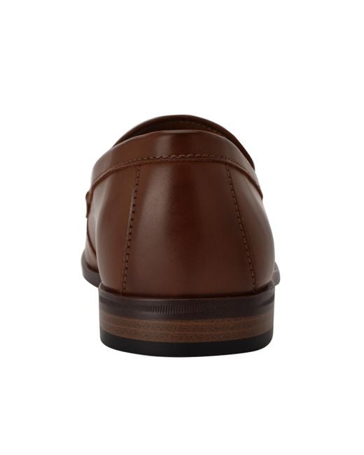 Guess Hacon Woven Texture Square Toe Dress Loafers in Brown for Men | Lyst