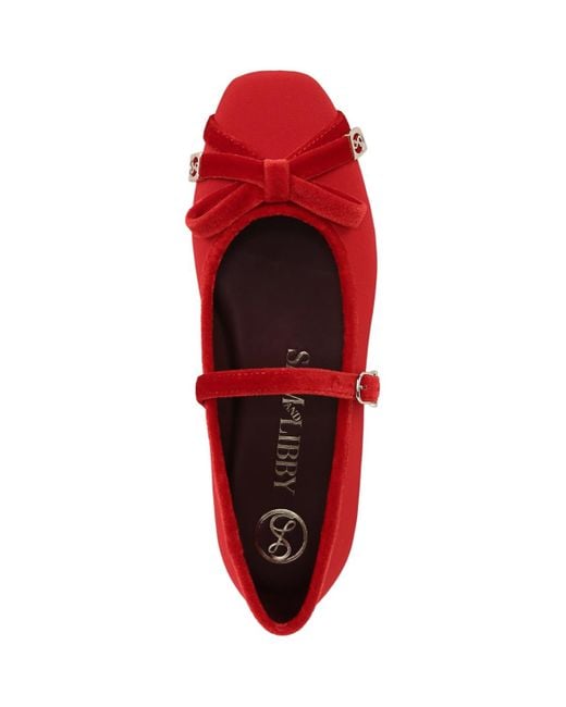 Sam & Libby Flora Mary Jane Ballet Flats in Red | Lyst
