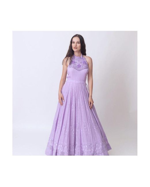 Ras Gown Dress in Purple | Lyst