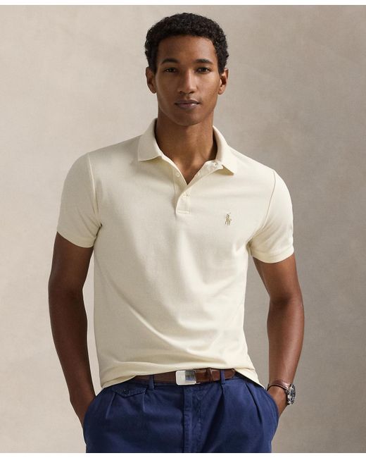 Polo Ralph Lauren Classic-fit Stretch Mesh Polo Shirt in Natural for ...