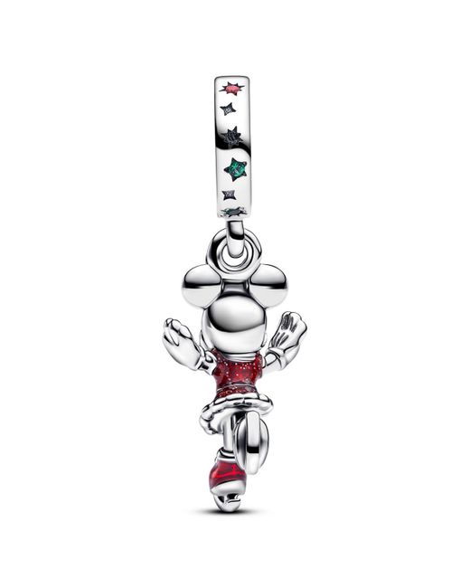 PANDORA Minnie Mouse Ice Skating Dangle Charm in White | Lyst
