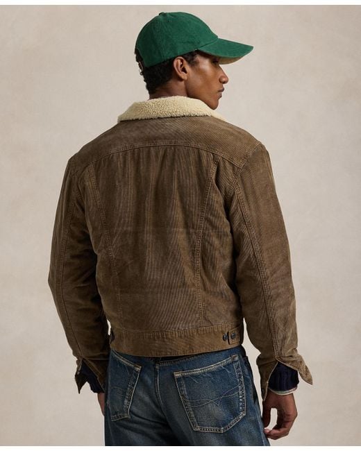 Polo Ralph Lauren Fleece-lined Corduroy Trucker Jacket in Brown for Men | Lyst