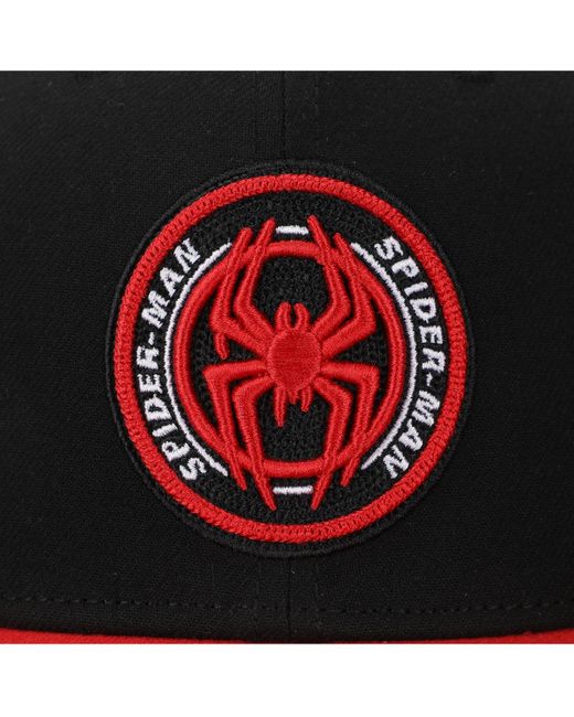 Marvel Spider-man Into The Spider-verse Miles Morales Logo Snapback Cap ...
