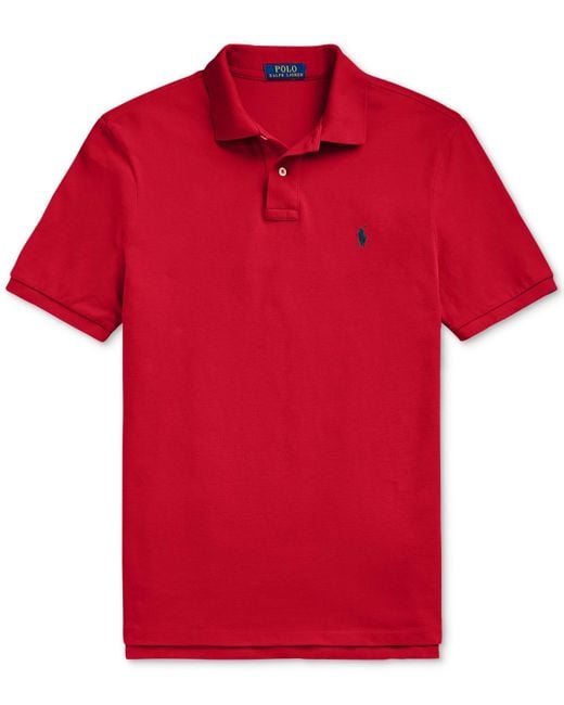 Polo Ralph Lauren Classic-fit Mesh Polo in Red for Men | Lyst