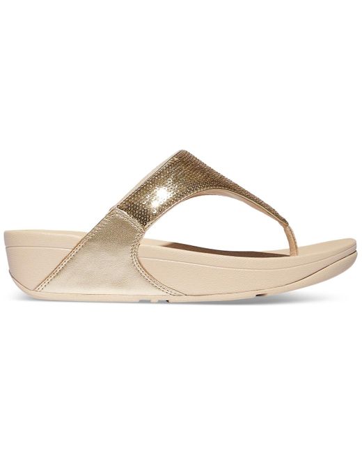 Fitflop Lulu Sequin Thong Sandals in Metallic | Lyst