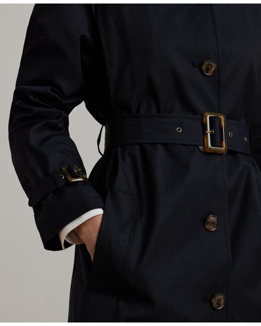 Ralph Lauren Double-breasted Belted Trench Coat in Blue | Lyst