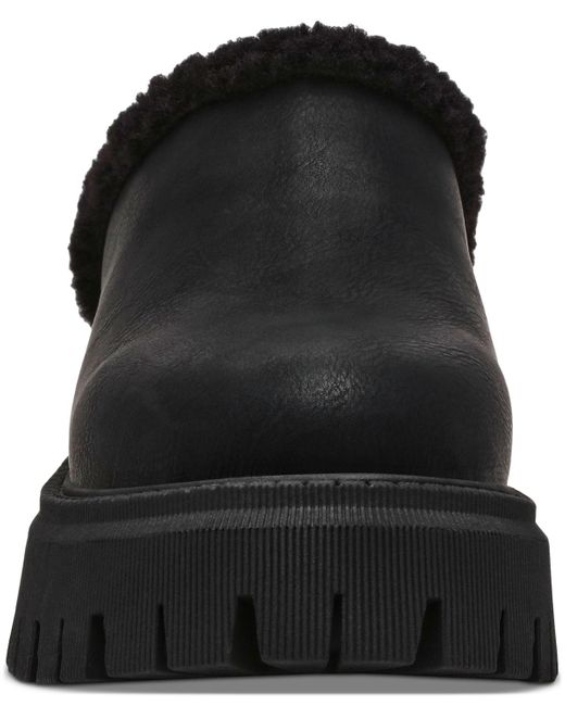 Dolce Vita Gracelyn Cozy Lug Sole Platform Clog Mules in Black | Lyst