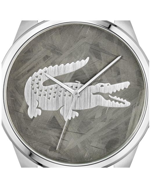 Lacoste Le Croc Tone Stainless Steel Bracelet Watch in Gray for Men | Lyst
