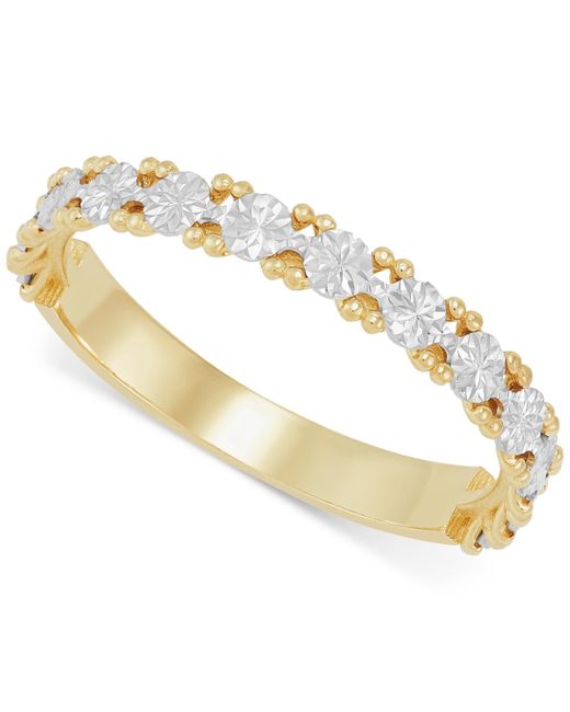 Italian Gold Italian Floral Illusion Stack Ring in Metallic | Lyst Italian Gold Italian Floral Illusion Stack Ring in Metallic | Lyst