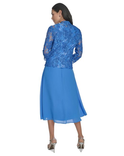 Jessica Howard Petite 2-pc. Soutache Jacket & Chiffon Midi Dress Set in ...