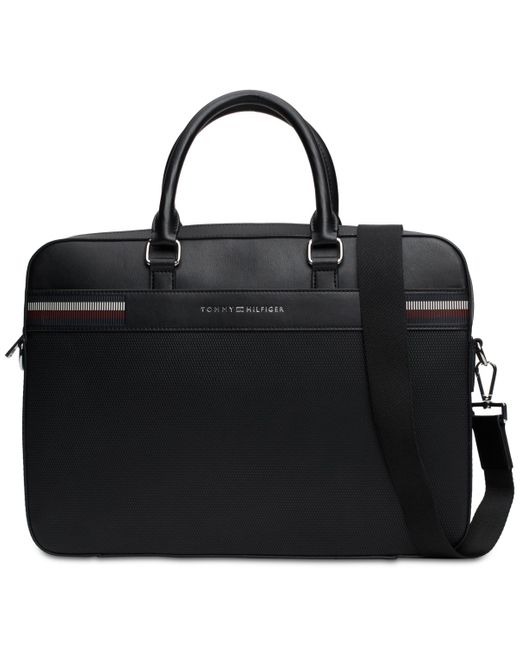 Tommy Hilfiger Textured Logo Computer Bag in Black for Men | Lyst