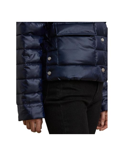 Ralph Lauren Snap-front Stand-collar Packable Coat in Blue | Lyst
