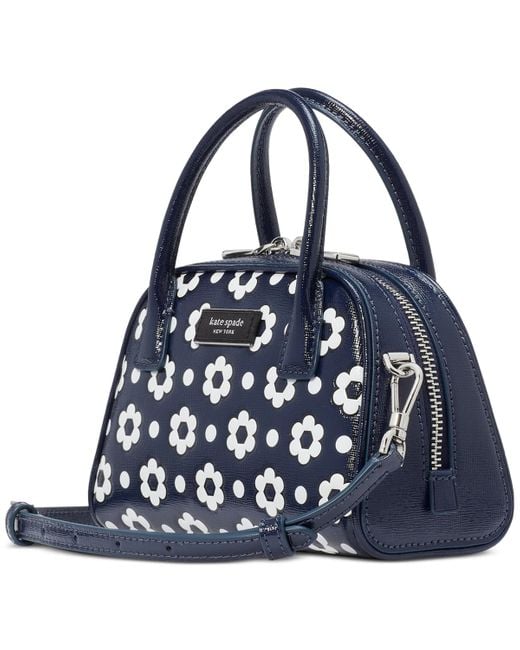 Kate Spade Sam Icon Daisy Dot Embossed Saffiano Leather Mini Duffle Bag ...