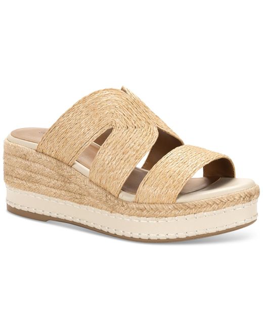 Style & Co. Hattiee Wedge Sandals in Natural | Lyst