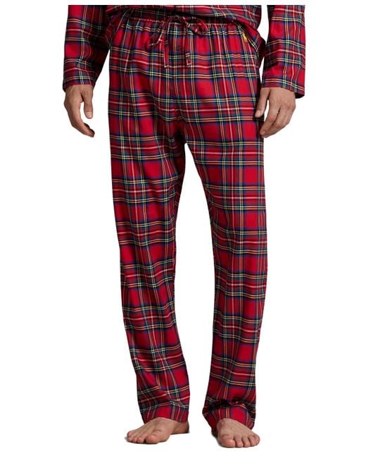 Polo Ralph Lauren Stewart Plaid Pattern Pajama Pants in Red for Men | Lyst