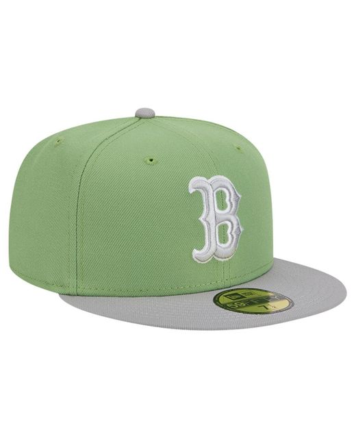 KTZ Green/gray Boston Red Sox Two-tone Color Pack 59fifty Fitted Hat ...