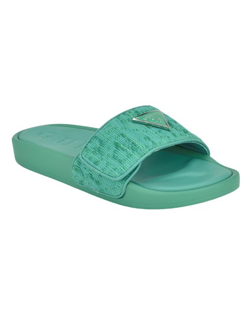 Guess Callena Logo Pool Slides in White | Lyst