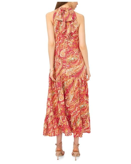 Msk Halter Neck Tiered Maxi Dress | Lyst