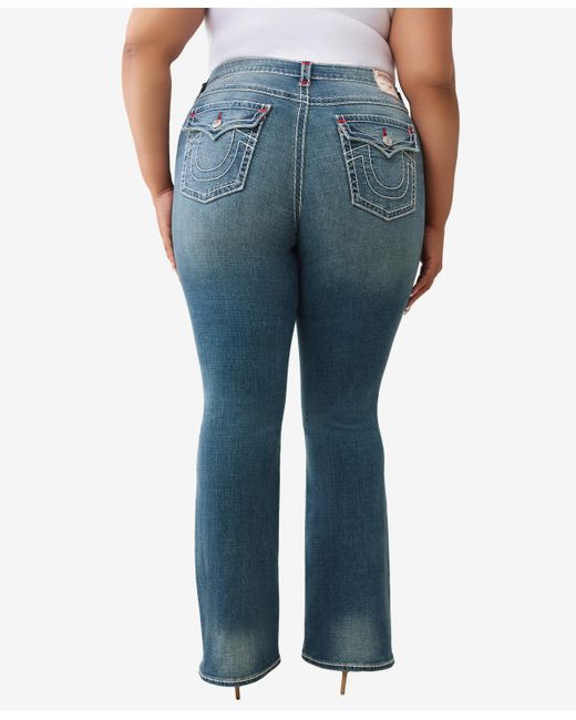 TRUE RELIGION Plus Size Becca Bootcut Super T Jeans in Blue | Lyst